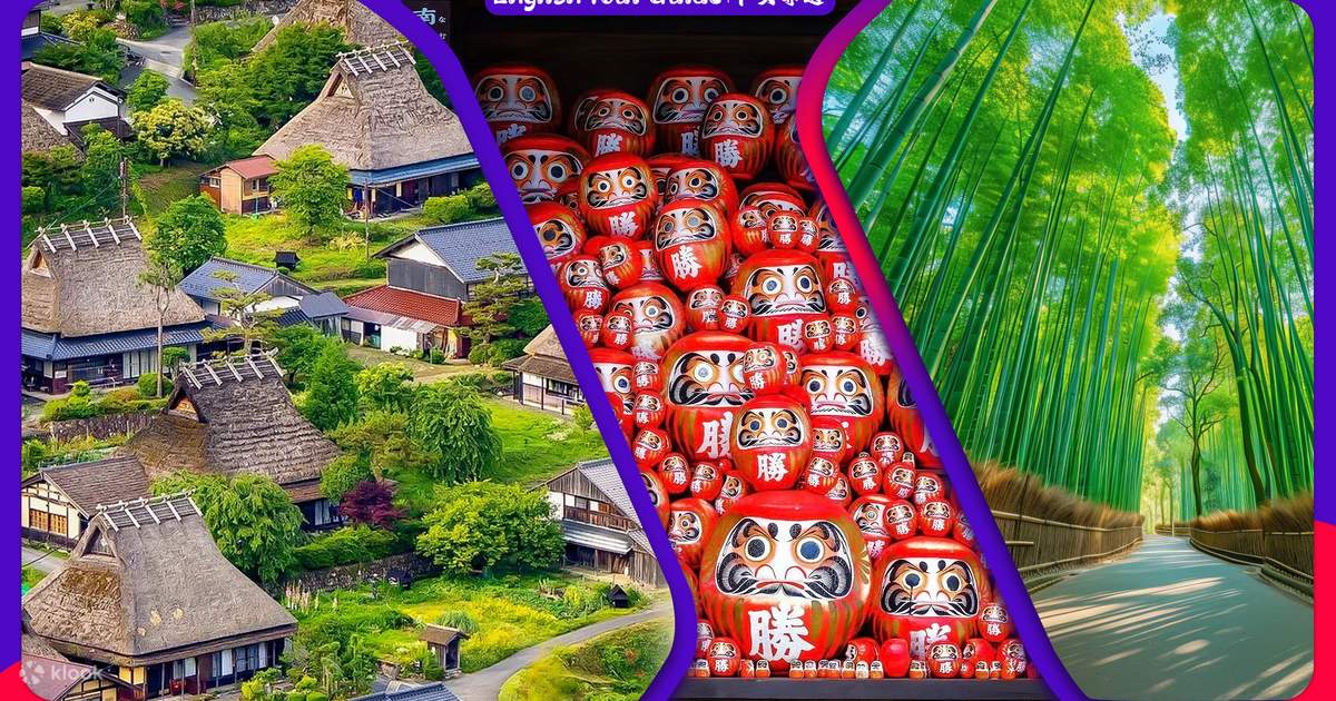 [One-day tour of Kyoto and Osaka attractions] Miyama Gassho Village, Katsuo Temple, Arashiyama ...